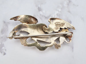 Antique Victorian William Link sterling gilt griffin pin